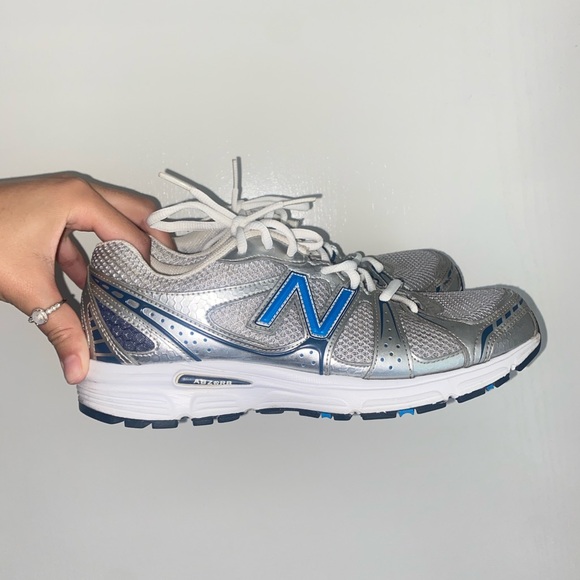 New Balance | Shoes | New Balance Metallic Silver And Blue Running ...